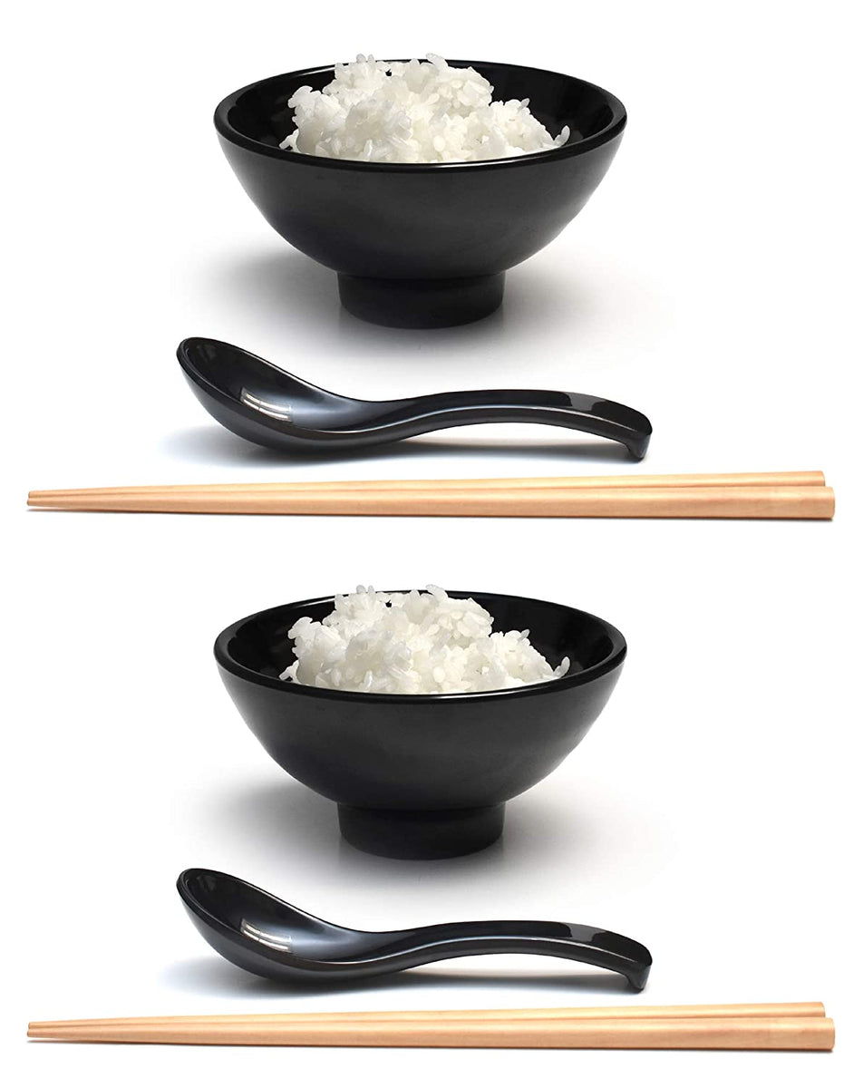 Melamine 4.7" Japanese Rice Bowls (Black, 2) – APEX S.K.